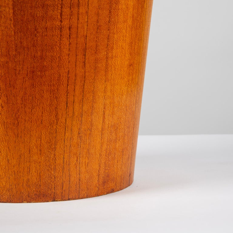 Japanese Teak and Sapele Wood Waste Bin For Sale at 1stDibs