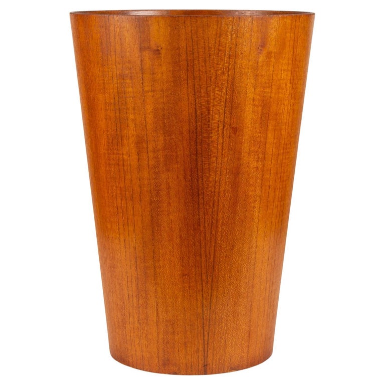 Japanese Teak and Sapele Wood Waste Bin For Sale at 1stDibs