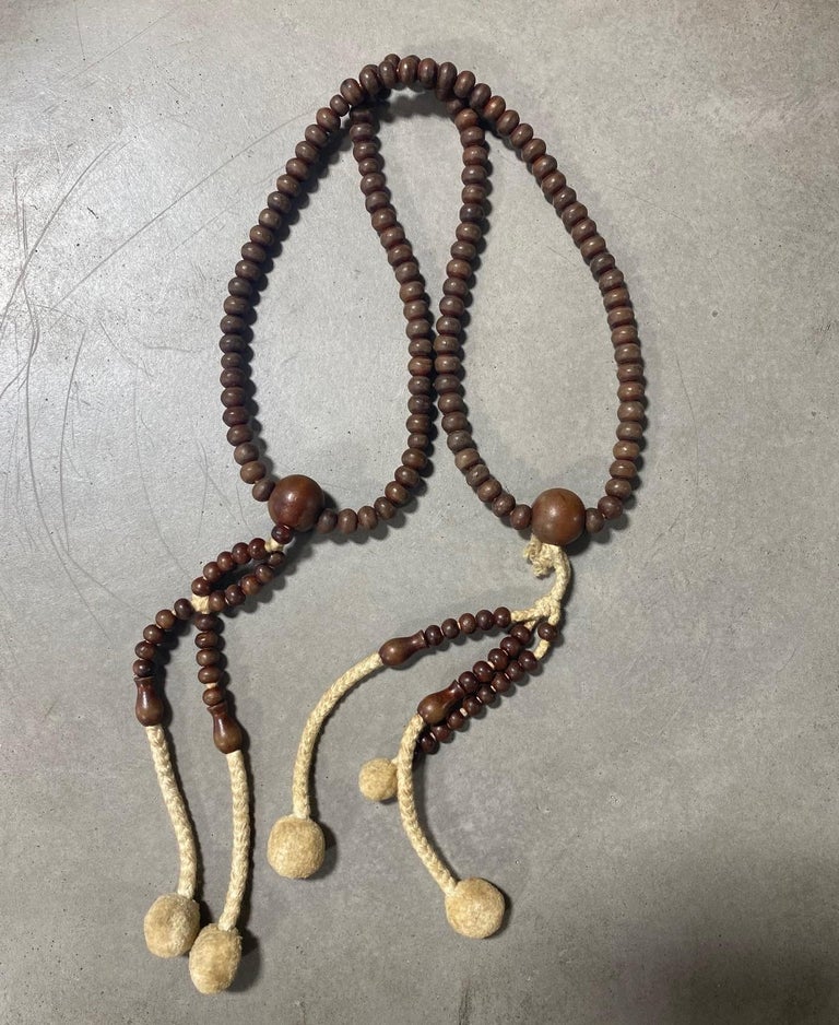 Japanese Temple Shrine Buddhist Monk Juzu Prayer Wood Beads Mala Rosary ...