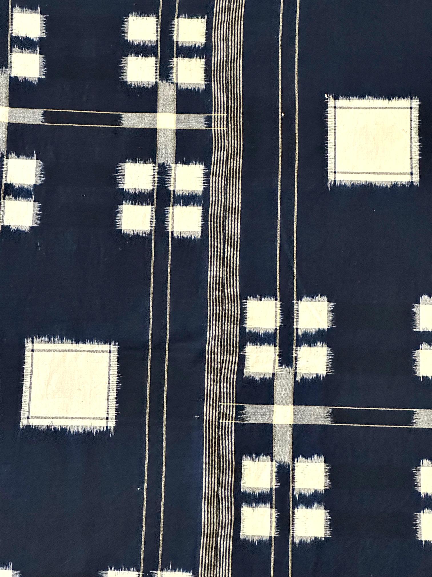 Japanese Textile Panel Double Ikat Kasuri Futon Cover For Sale at 1stDibs