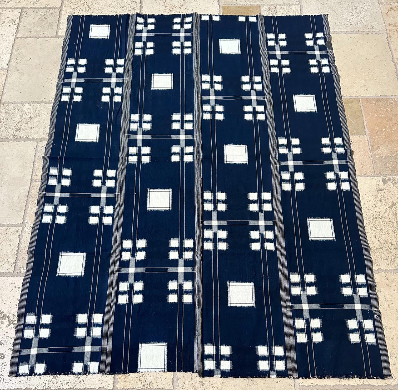 Japanese Textile Panel Double Ikat Kasuri Futon Cover For Sale at 1stDibs