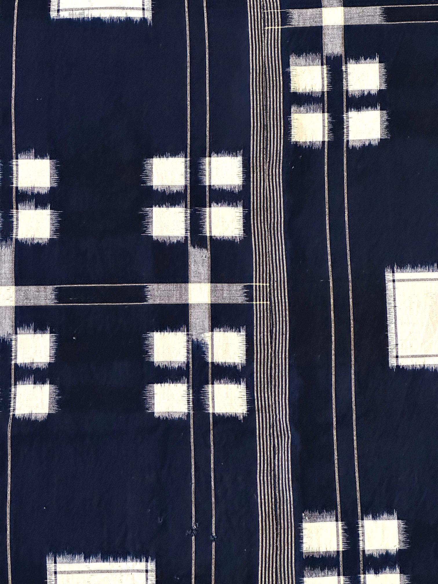 Japanese Textile Panel Double Ikat Kasuri Futon Cover For Sale at 1stDibs