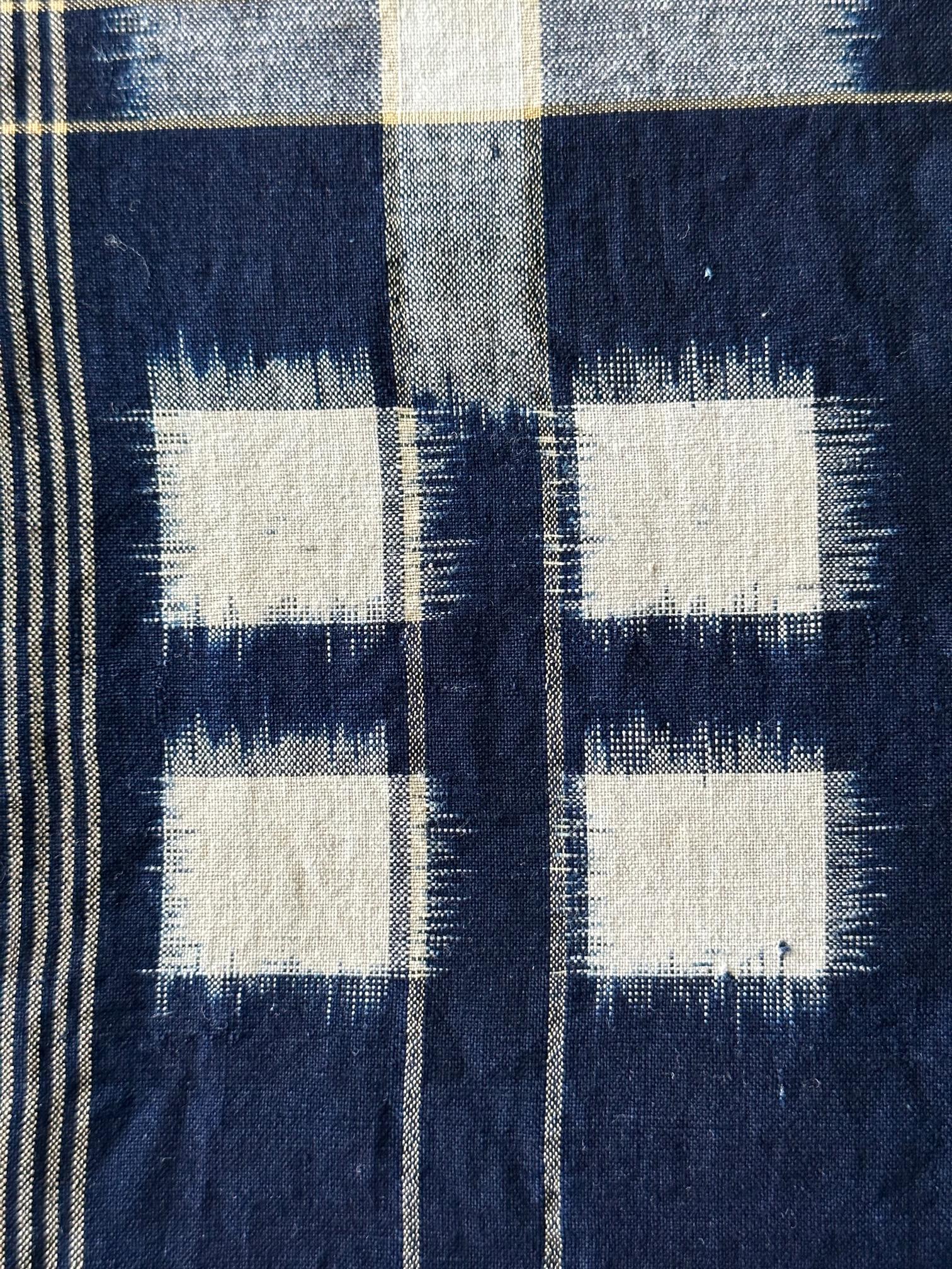 Japanese Textile Panel Double Ikat Kasuri Futon Cover For Sale at 1stDibs