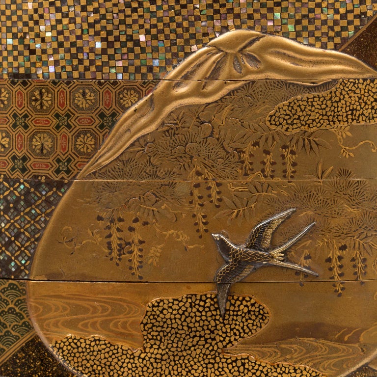 Japanese Three-Case Inrō Signed Jōkasai, 19th Century For Sale at 1stDibs