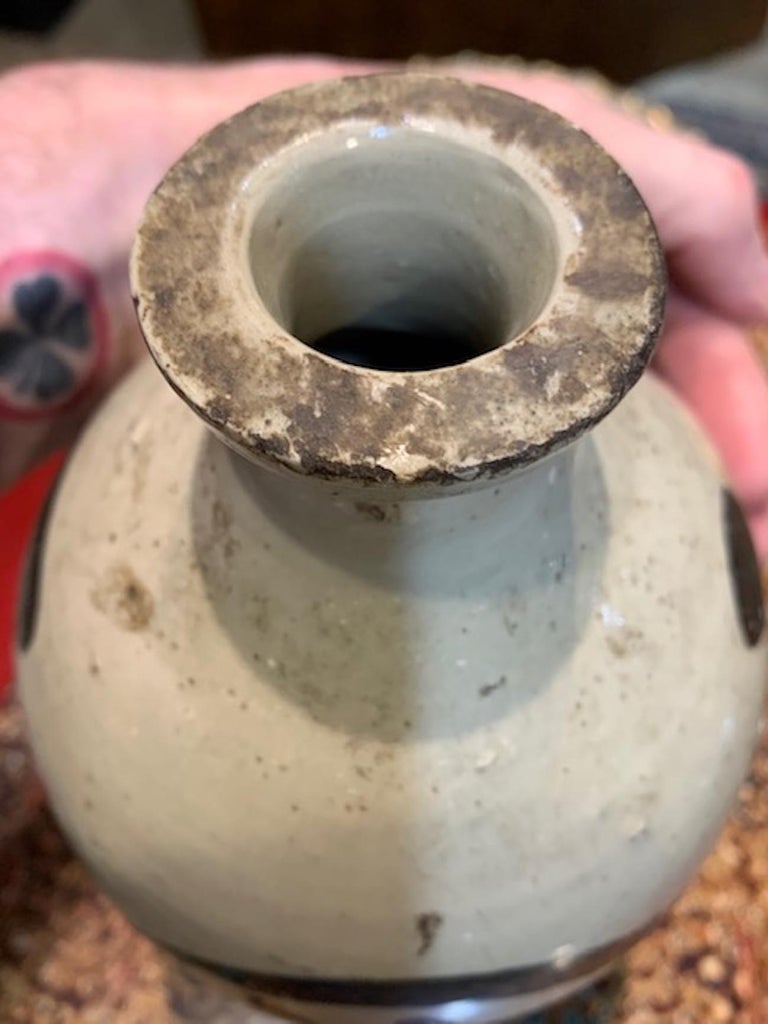 Japanese Tokkuri, 'Sake or shochu bottle' with Glazed Characters at 1stDibs