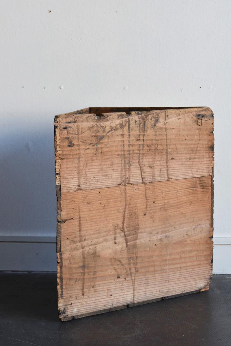 Japanese Triangular Wooden Old Wooden Box / Trash Can / Planter at 1stDibs