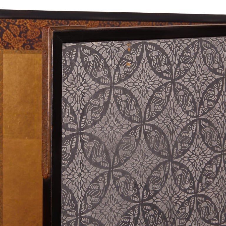 Japanese Two Panel Screen: Horses in Stable For Sale at 1stDibs