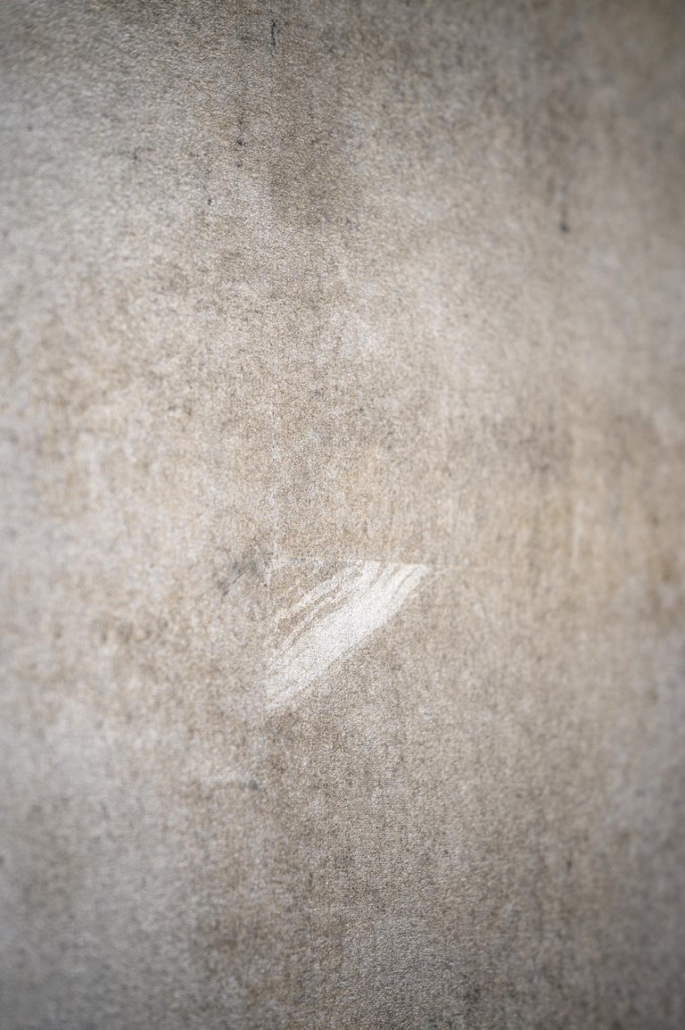 Japanese Two Panel Screen: Plain Silver Leaf on Paper For Sale at 1stDibs