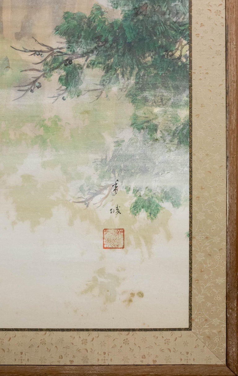 Japanese Two-Panel Screen "Spring Mist in Kyoto" For Sale at 1stDibs ...