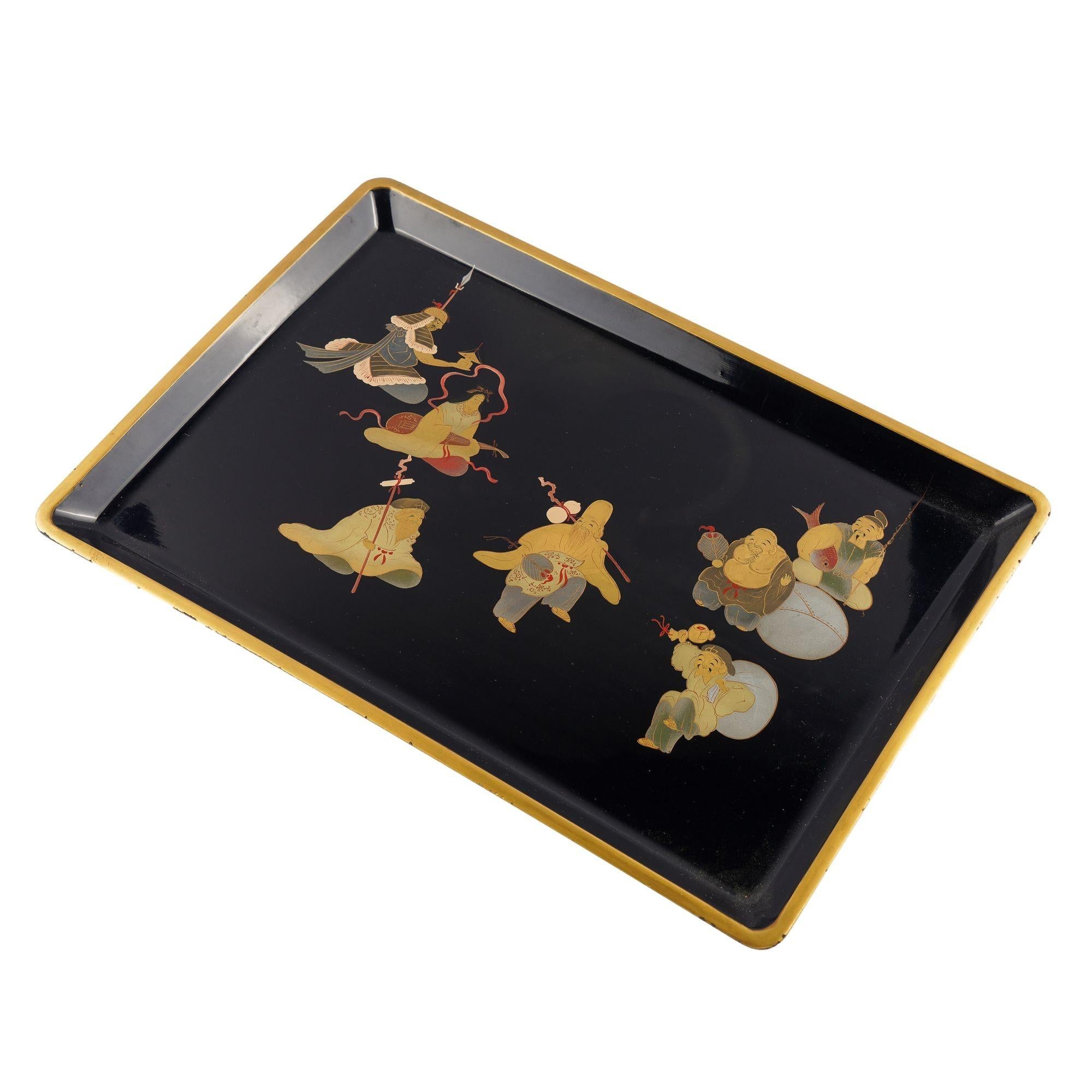 Japanese urushi lacquered and decorated tray, 1900-50 For Sale at 1stDibs