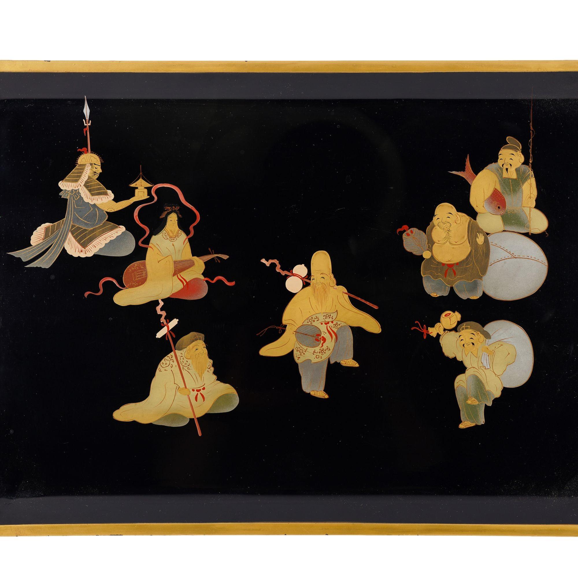Japanese urushi lacquered and decorated tray, 1900-50 For Sale at 1stDibs