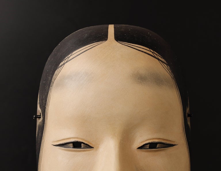 Japanese Waka Onna Noh Mask Representing Young Woman Signed by Taito ...