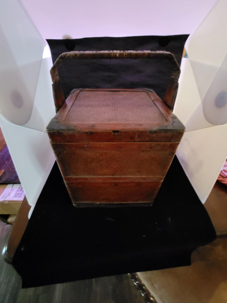 Japanese Wicker Obento, Antique For Sale at 1stDibs