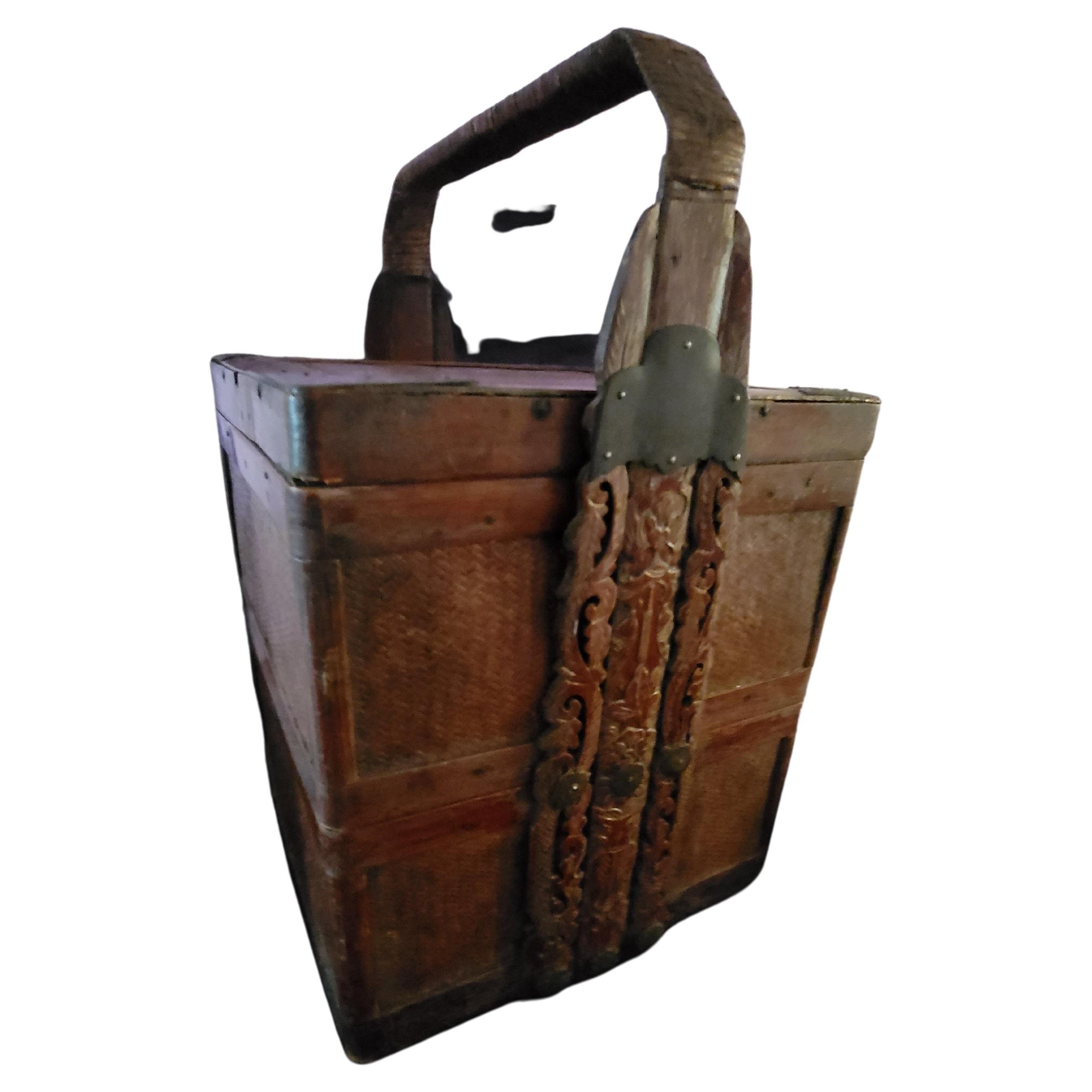 Japanese Wicker Obento, Antique For Sale at 1stDibs