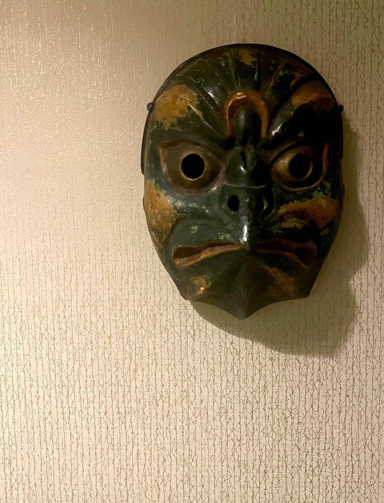 Japanese Wood Bugaku Mask of Korobase Edo Period For Sale at 1stDibs