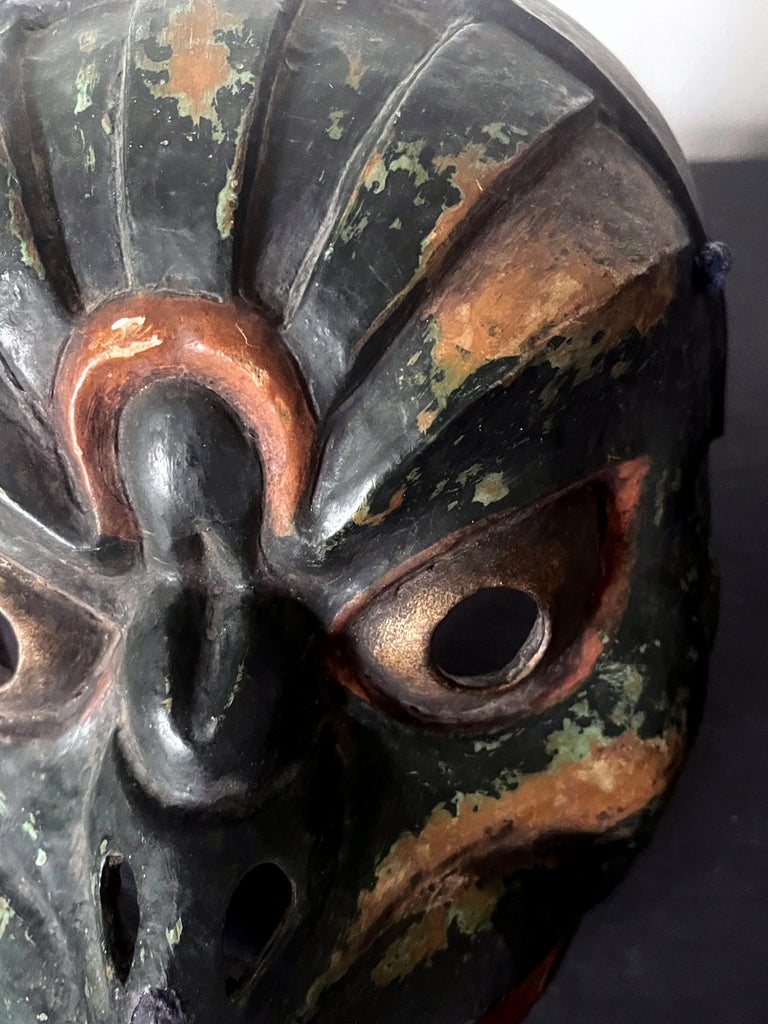 Japanese Wood Bugaku Mask of Korobase Edo Period For Sale at 1stDibs