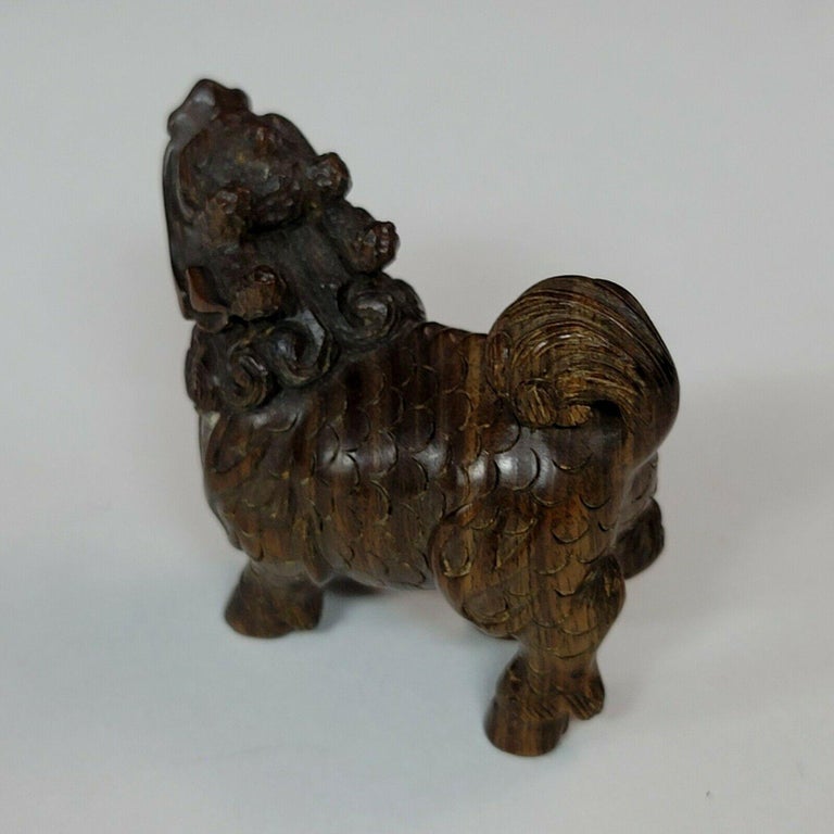 Japanese Wood Netsuke " The Chi-Lin Beast"by Yoshitoshi Late Meiji Era ...