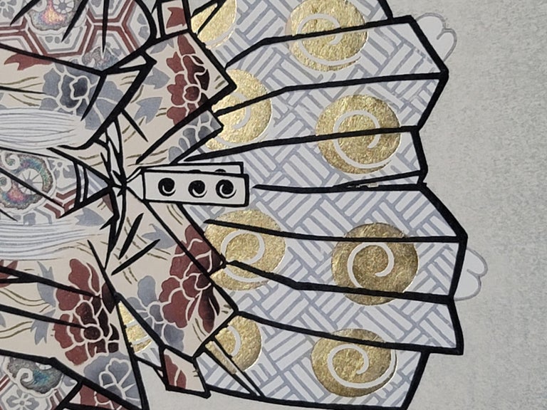 Japanese Woodblock "The Stone Bridge of Noh Play” by Terada Akitoyo ...