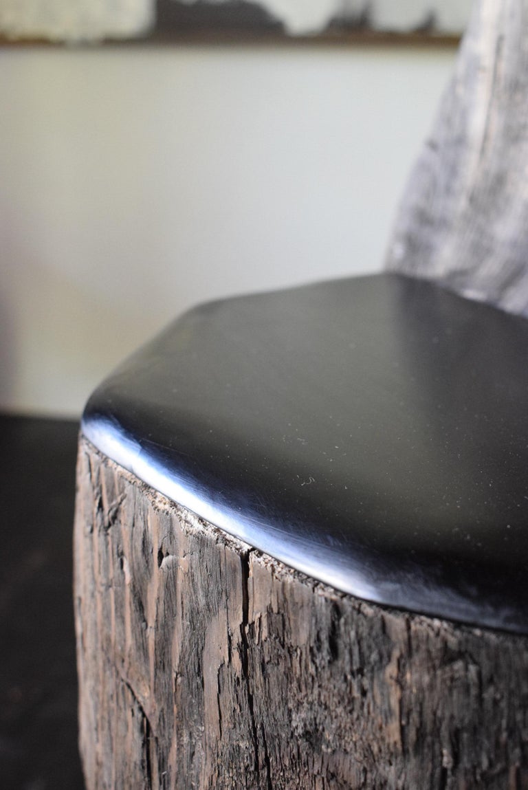 Japanese Wooden Block Chair / Primitive Chair / Wabisabi Seating at 1stDibs