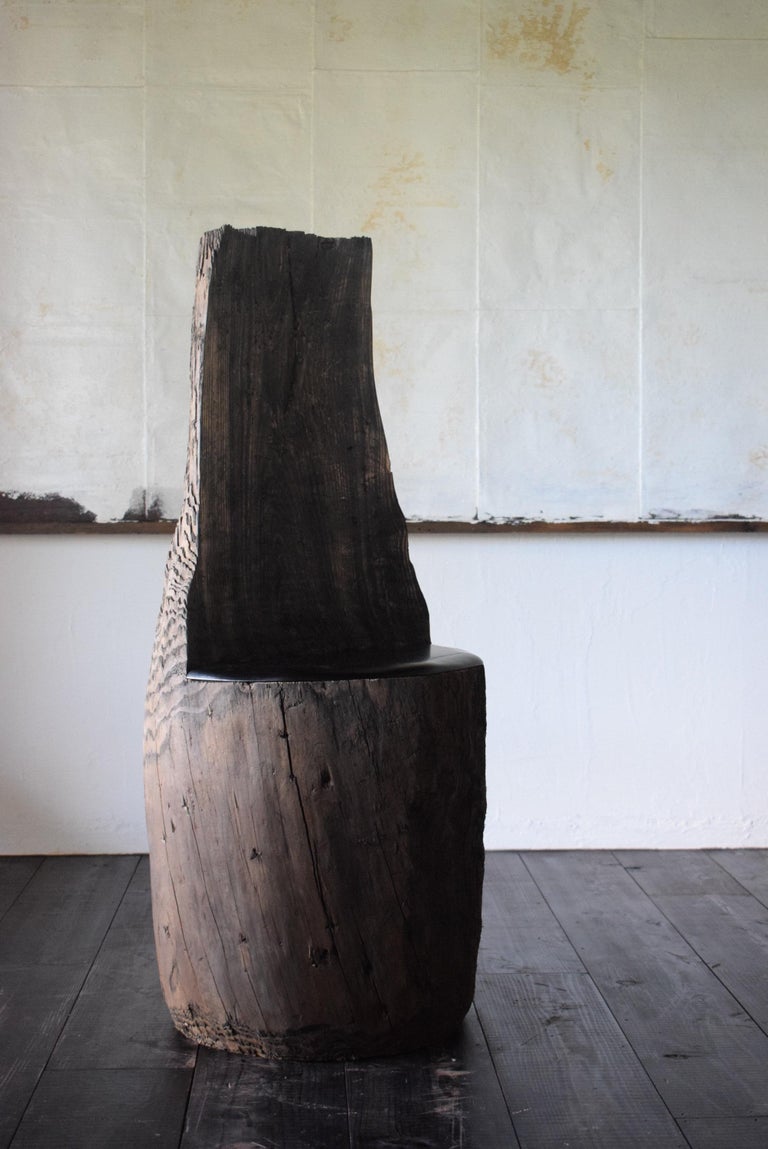 Japanese Wooden Block Chair / Primitive Chair / Wabisabi Seating at 1stDibs