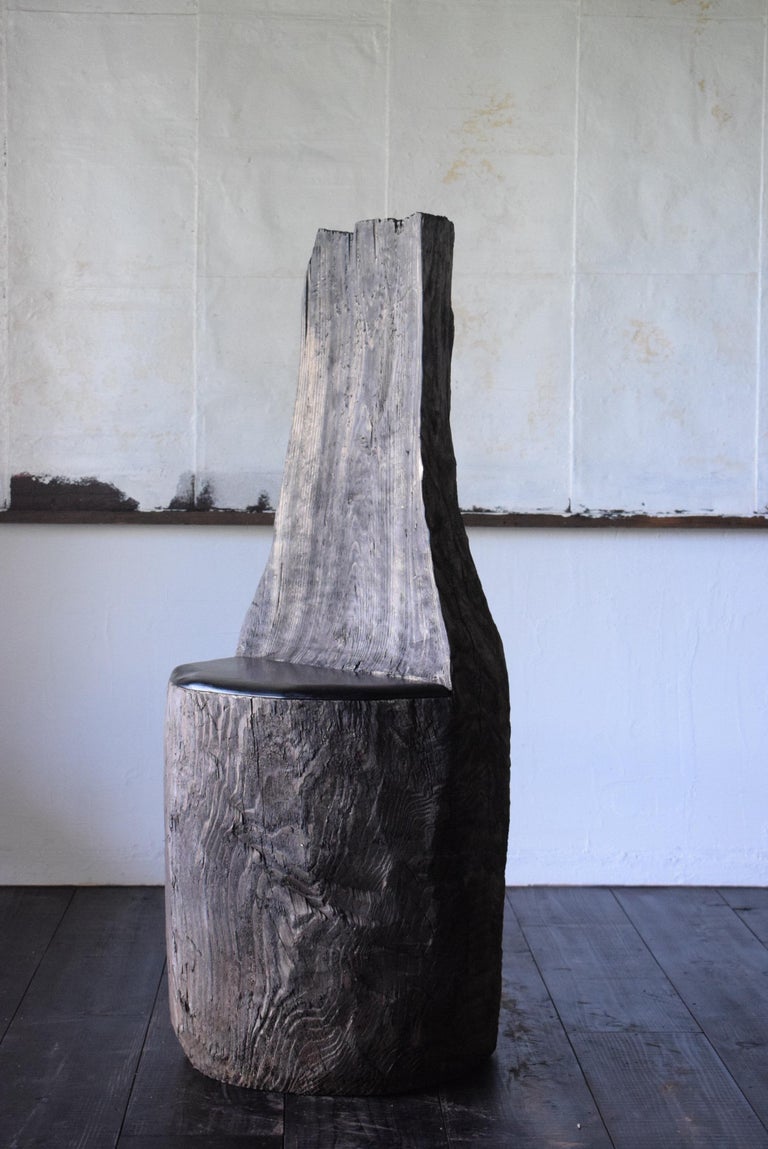 Japanese Wooden Block Chair / Primitive Chair / Wabisabi Seating at 1stDibs
