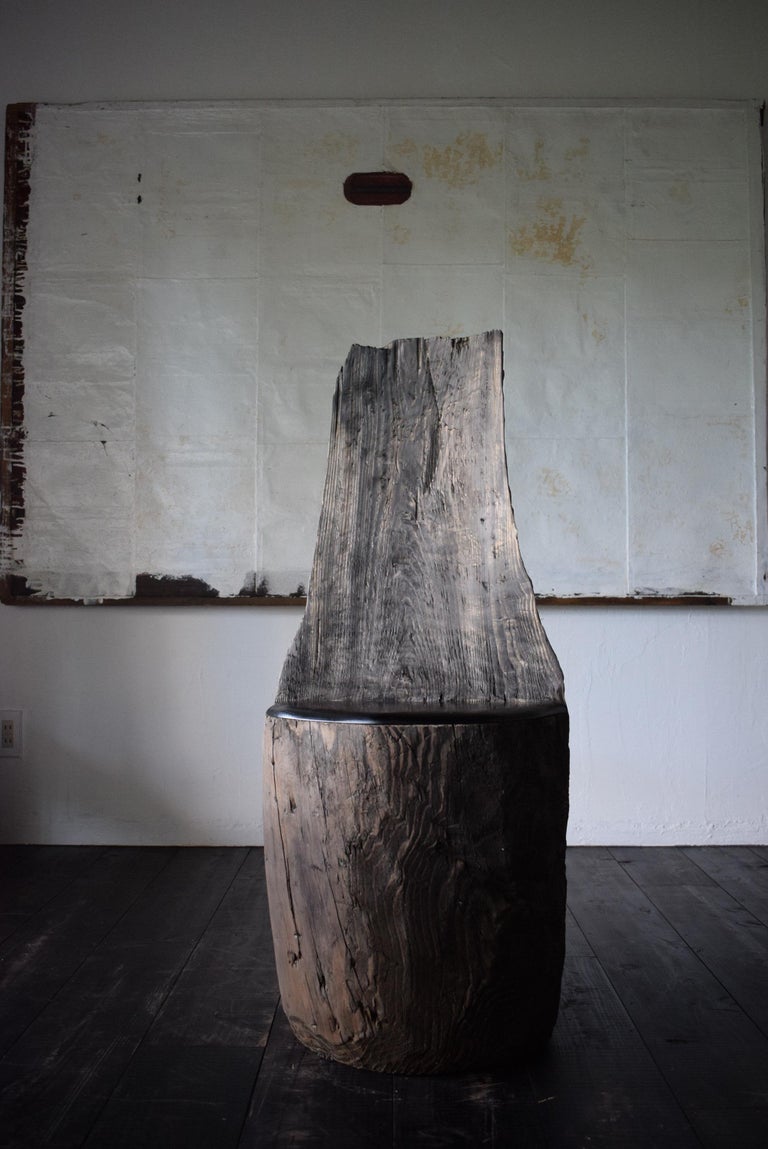 Japanese Wooden Block Chair / Primitive Chair / Wabisabi Seating at 1stDibs
