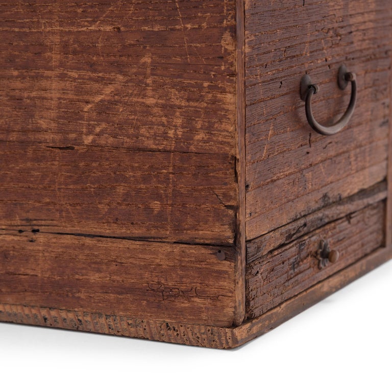 Japanese Wooden Tabako-Bon Box with Handle, c. 1850 at 1stDibs