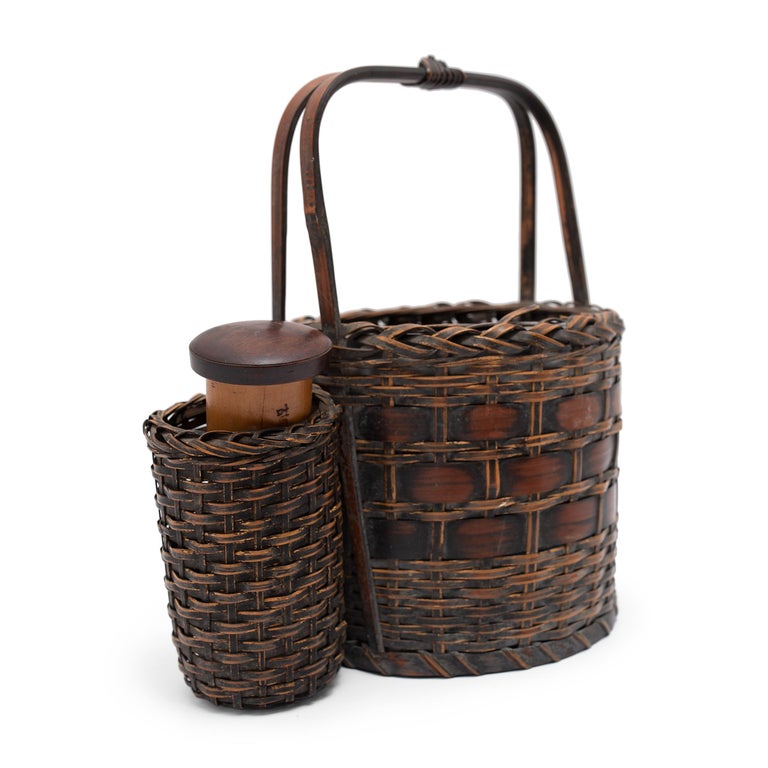 Japanese Woven Bamboo Tabako-bon, c. 1900 For Sale at 1stDibs