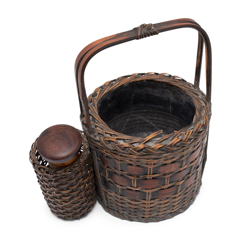 Japanese Woven Bamboo Tabako-bon, c. 1900 For Sale at 1stDibs
