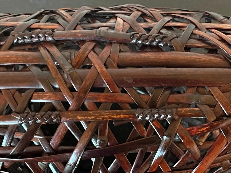 Japanese Woven Ikebana Hanging Basket by Suemura Shobun For Sale at 1stDibs
