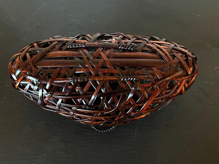 Japanese Woven Ikebana Hanging Basket by Suemura Shobun For Sale at 1stDibs