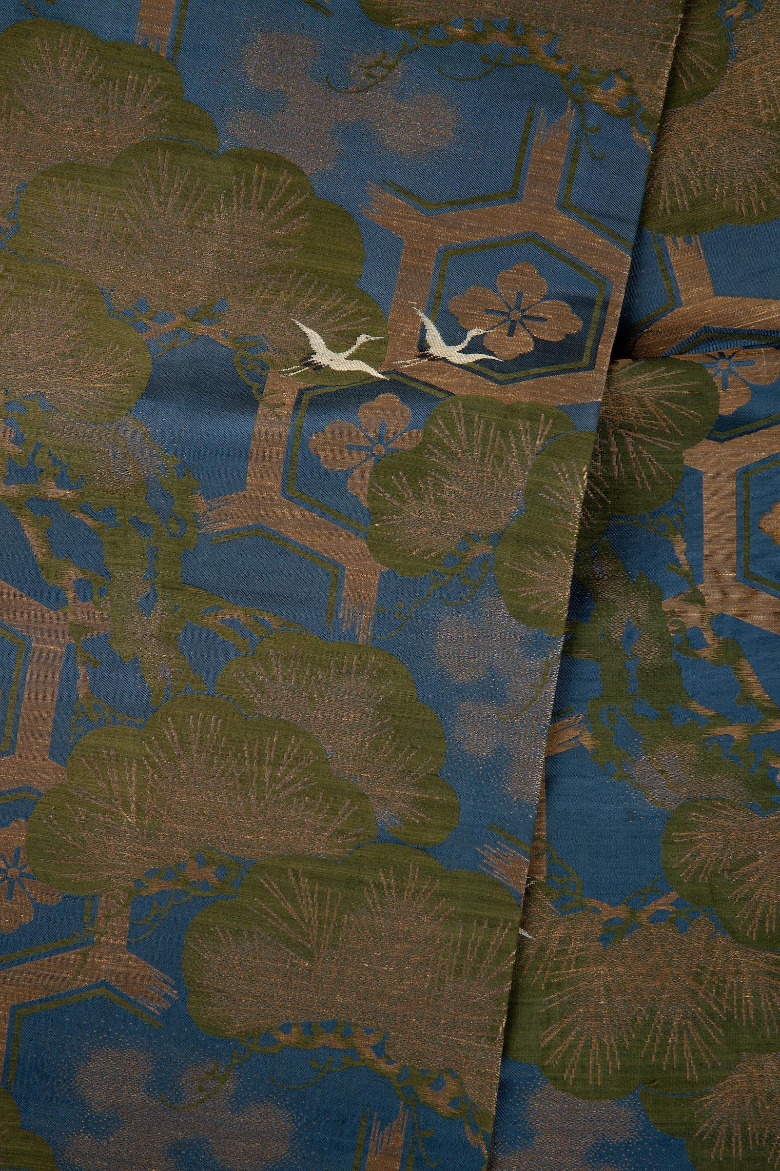 Japanese Long Woven Turquoise Silk and Metal Thread Obi at 1stDibs ...