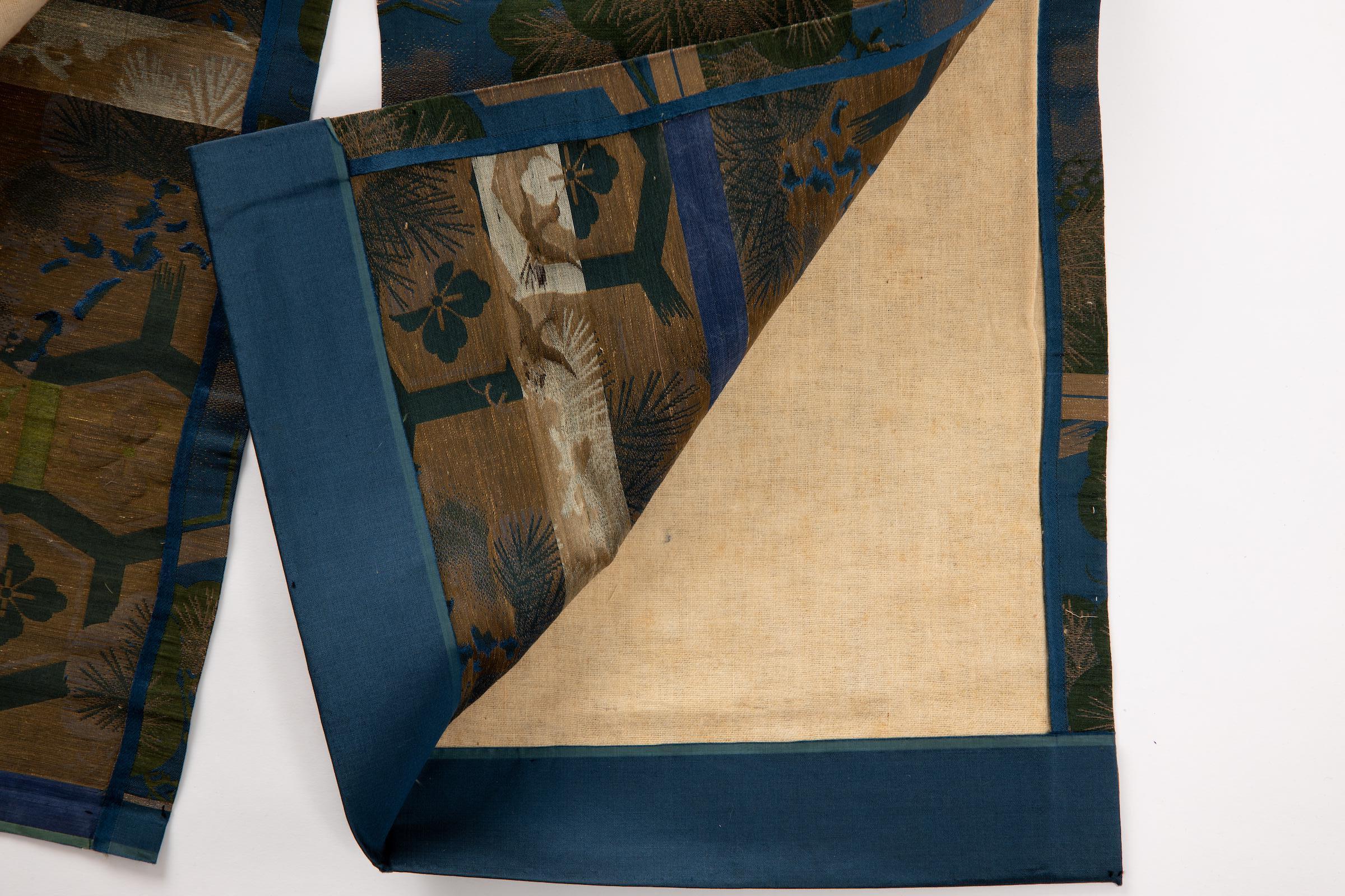 Japanese Long Woven Turquoise Silk and Metal Thread Obi at 1stDibs ...