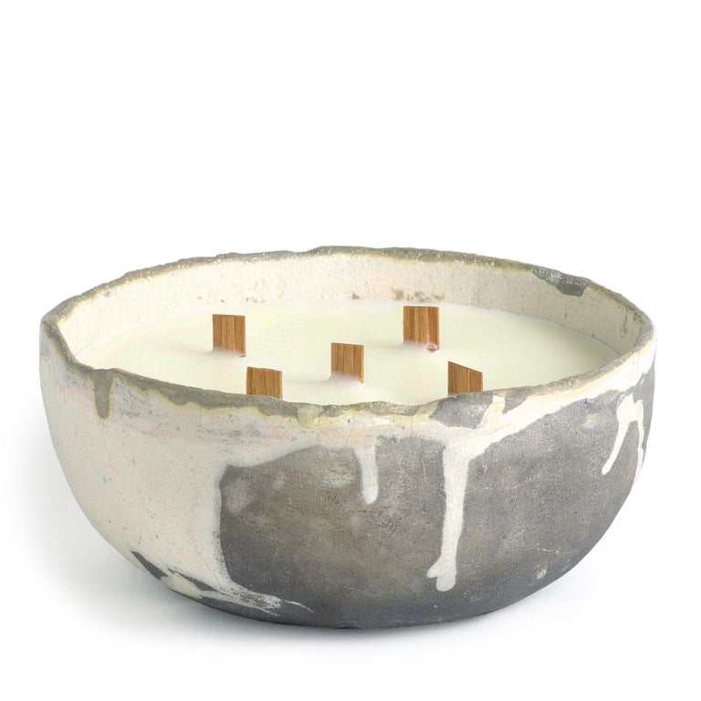 Japanese Yugen Scented Large Candle Raku White and Black Ceramic For ...