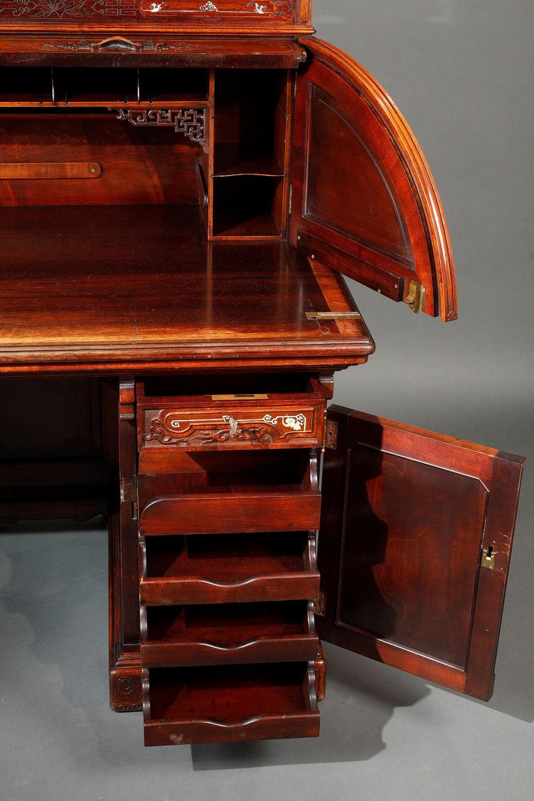 "Japonisme" Cylinder Desk Att. to G. Viardot, France, circa 1880 For ...