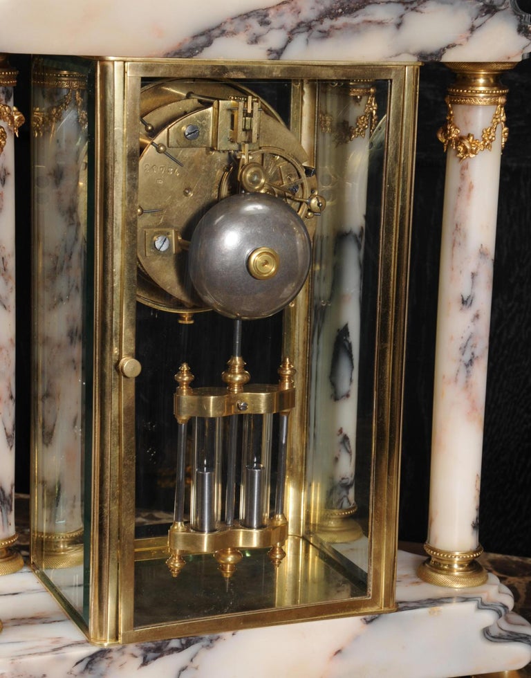 Japy Freres Ormolu and Marble Four Glass Crystal Antique French Clock ...