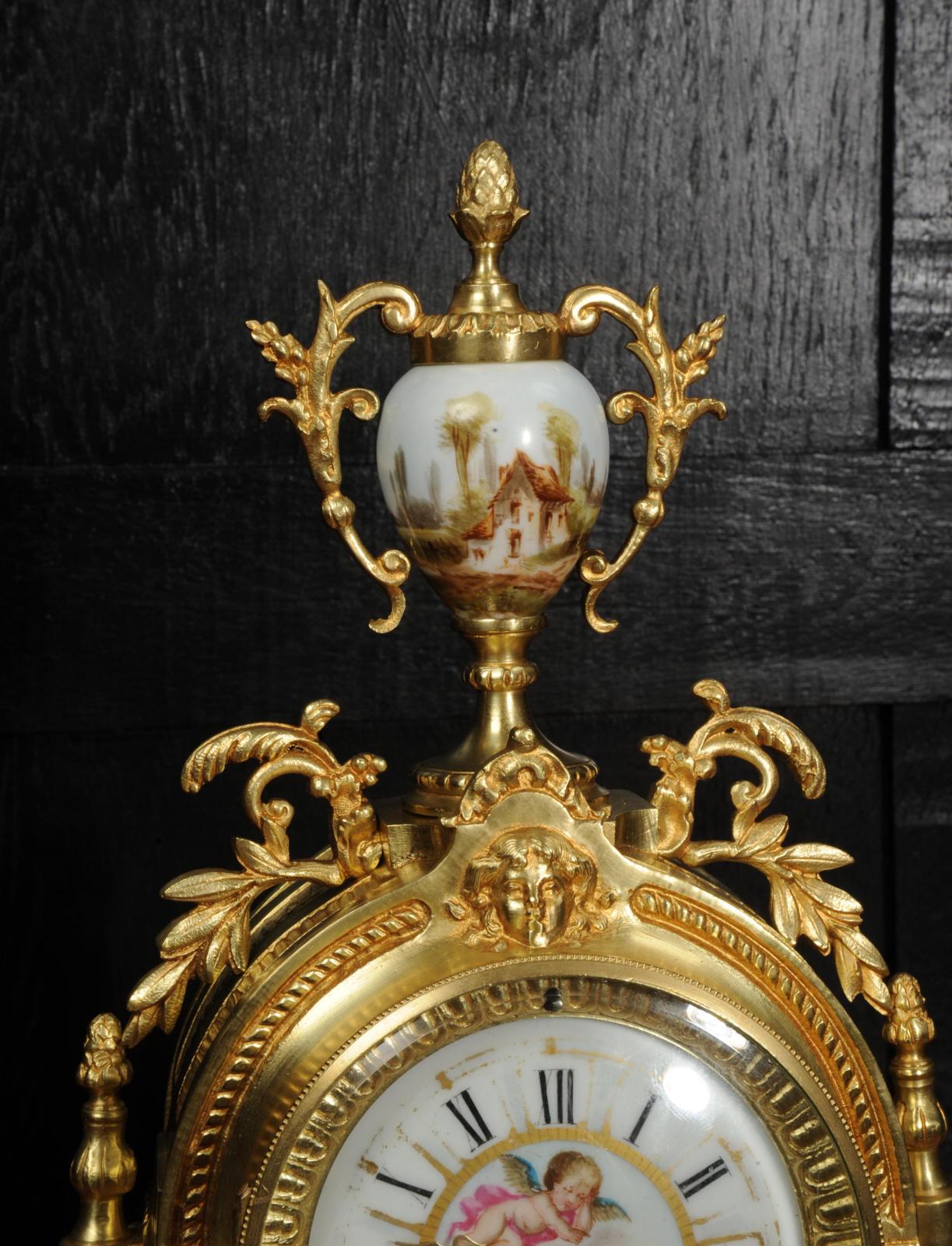 Japy Freres Ormolu and Sevres Porcelain Louis XVI Antique French Clock ...