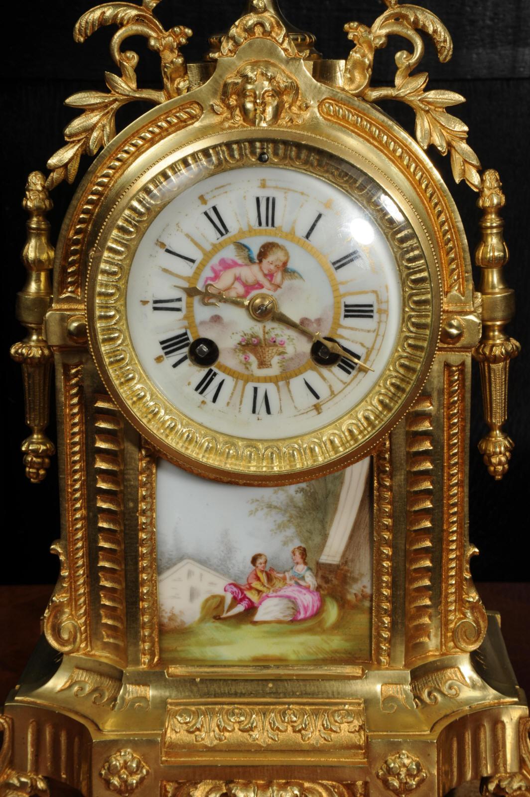 Japy Freres Ormolu and Sevres Porcelain Louis XVI Antique French Clock ...