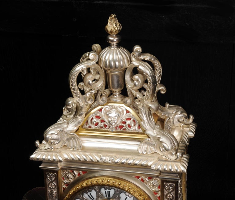 Japy Freres Silver Plated Bronze Antique French Bracket Clock at 1stDibs