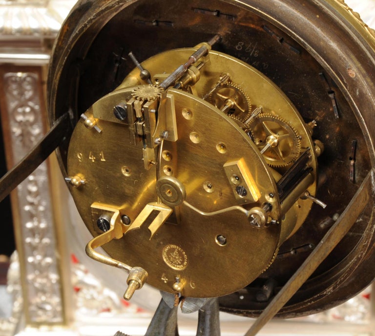 Japy Freres Silver Plated Bronze Antique French Bracket Clock at 1stDibs