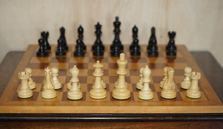 Jaques of London Staunton Chessmen Set with Board Chess Board and ...