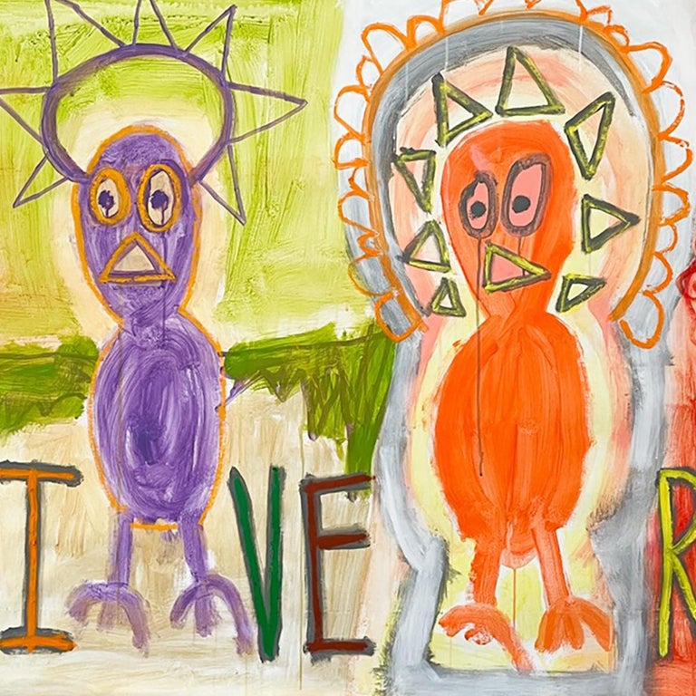 Jared Bernstein - Style of Basquiat "Universal" graffiti art For Sale ...