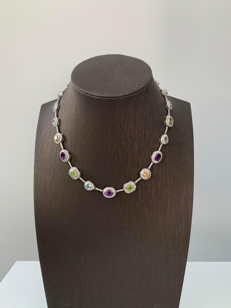 Jarin Multicolor Gemstones Necklace For Sale at 1stDibs