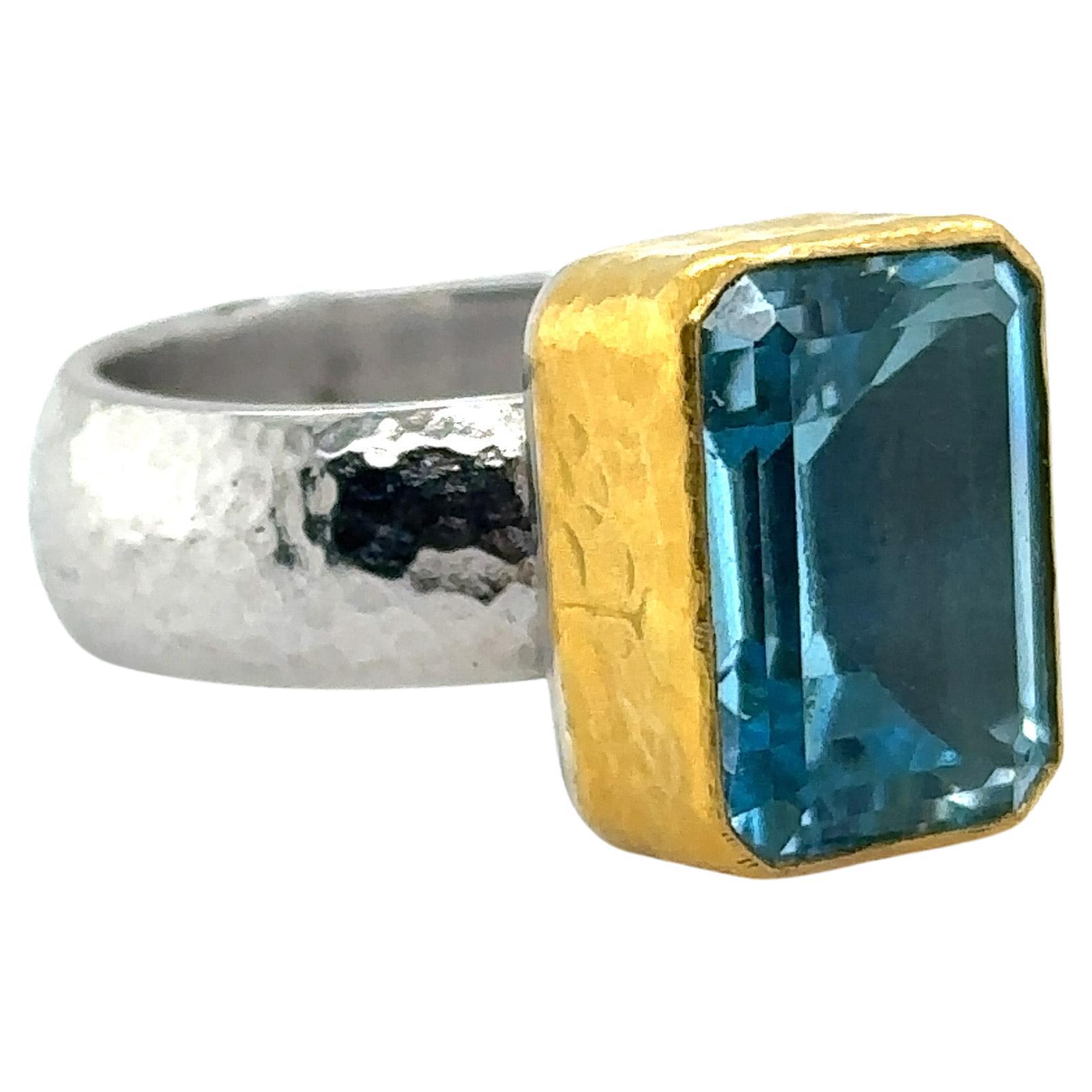 JAS-19-1807 - 24K GOLD/STERLING SILVER RING with 20MM MOON STONE For ...