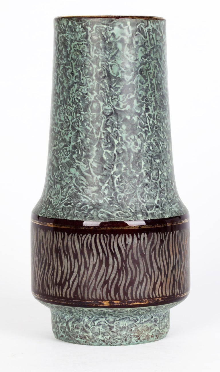 Jasba West German Mid-Century Marble Glazed Art Pottery Vase For Sale ...