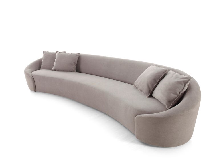 Curved Sofa, Color Dark Sand, Stone For Sale at 1stDibs