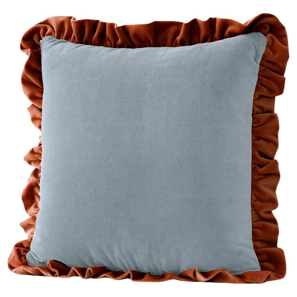 Jasper Rose and Camel Ruffled Velvet Deluxe Handmade Decorative Pillow ...