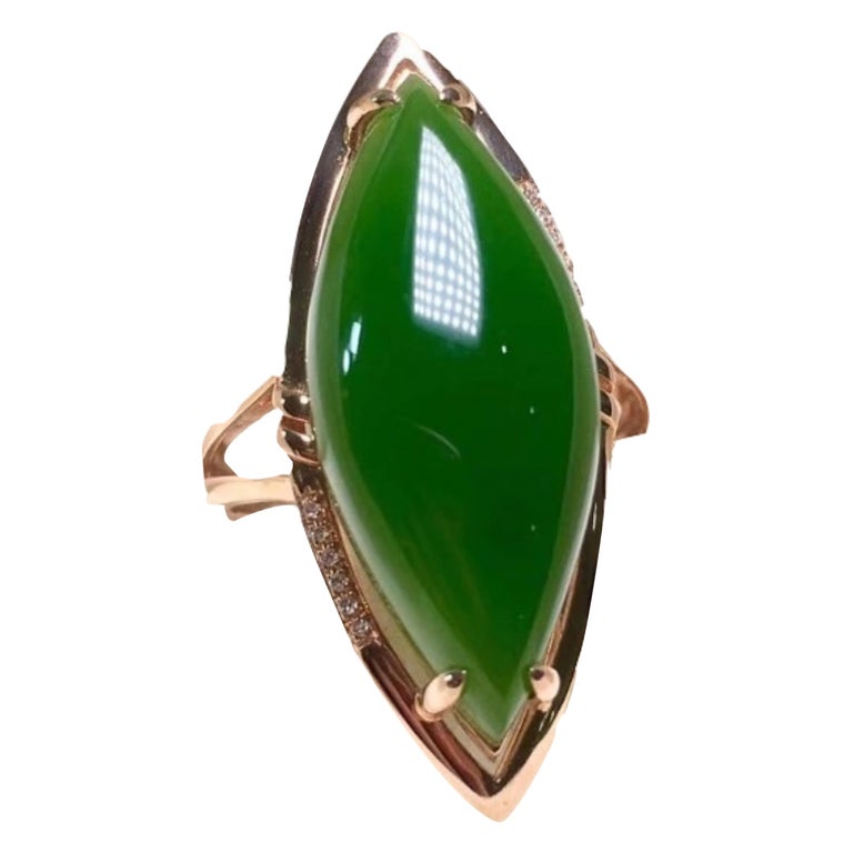 Jasper Diamond Ring 18 Karat Yellow Gold For Sale at 1stDibs