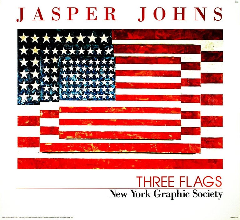 1991 After Jasper Johns 'Three Flags' Pop Art USA Offset Lithograph at ...