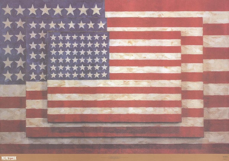 Jasper Johns - Jasper Johns-Three Flags-25.75" x 37"-Poster-2004-Pop ...